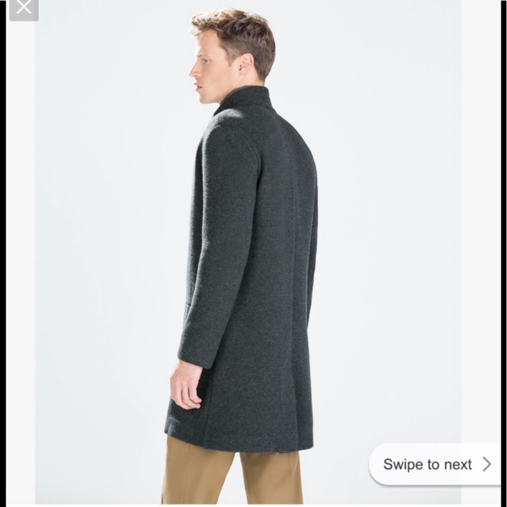 Zara Man Funnel Neck Coat Open To Offers - Gem